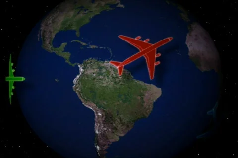 planes flying around earth animation | Stock Video | Pond5