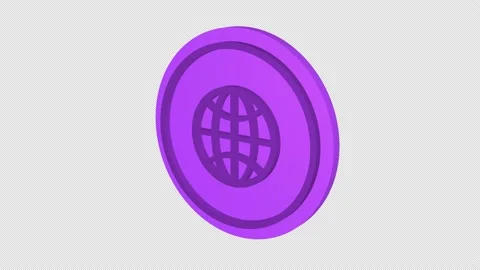 Planet Earth 3d icon. Purple color. Alph... | Stock Video | Pond5