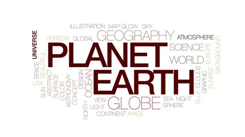 Planet earth animated word cloud, text d... | Stock Video | Pond5