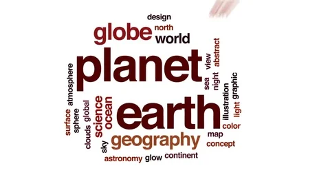 Planet earth animated word cloud, text d... | Stock Video | Pond5