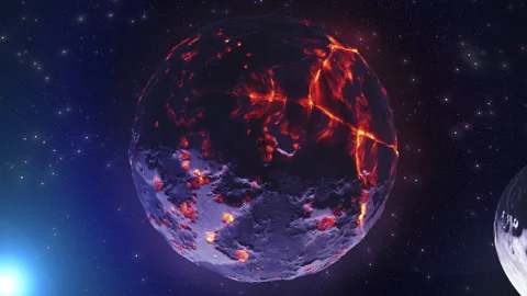Planet Earth dead with hot magma and the... | Stock Video | Pond5