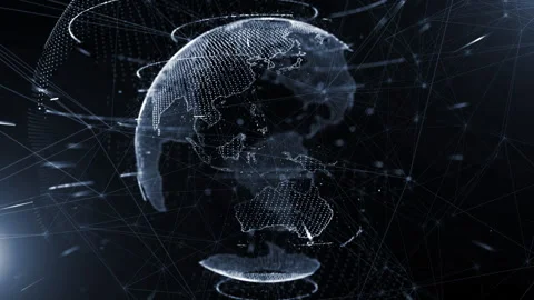 Planet Earth to digital points and ray l... | Stock Video | Pond5
