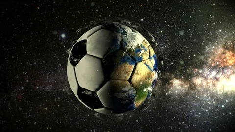 Planet Earth in the form of a ball in sp... | Stock Video | Pond5
