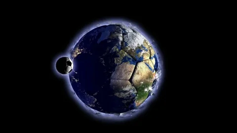 Planet Earth in the form of a ball in sp... | Stock Video | Pond5