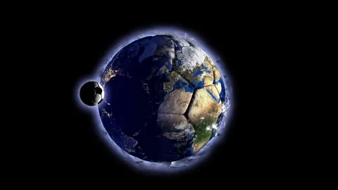 Planet Earth in the form of a ball in sp... | Stock Video | Pond5