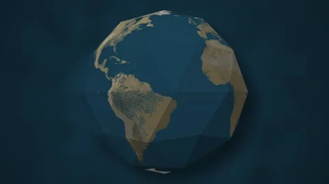 planet earth globe low polygon animation | Stock Video | Pond5