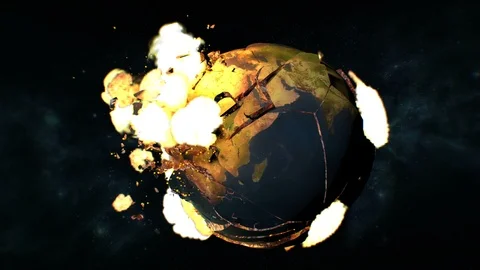 Planet Earth is hit by huge asteroid and... | Stock Video | Pond5