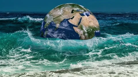 Planet earth in ocean water background | Stock Video | Pond5