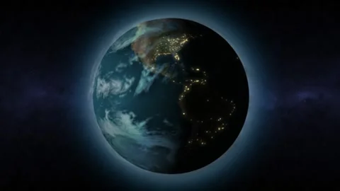 Planet earth rotates in space, planet fr... | Stock Video | Pond5