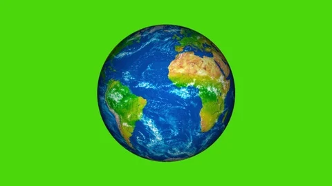 Planet Earth rotating on the green scree... | Stock Video | Pond5