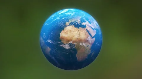 Planet earth rotating on a natural green... | Stock Video | Pond5