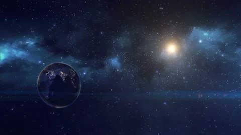 Planet Earth rotating in space stars gal... | Stock Video | Pond5