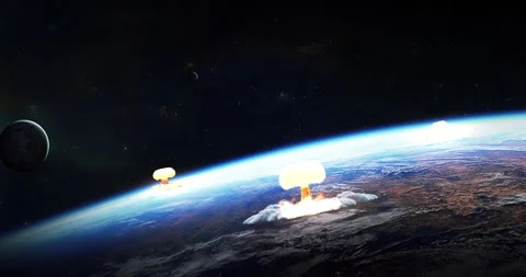 Planet Earth Under Attack by Nuclear Mis... | Stock Video | Pond5