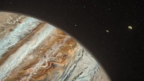 Planet Jupiter and Moons Animated Backgr... | Stock Video | Pond5