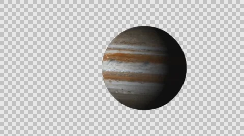 Planet Jupiter Zoom in Alpha channel | Stock Video | Pond5