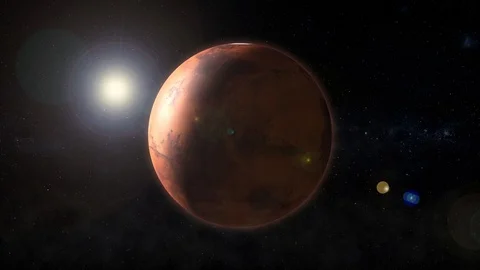 Planet Mars rotates in space | Stock Video | Pond5