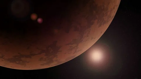 Planet mars in Solar system. Epic sunris... | Stock Video | Pond5