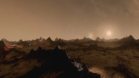 Planet Mars Sunset Timelapse | Stock Video | Pond5