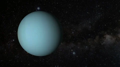 Planet Uranus rotating in space | Stock Video | Pond5