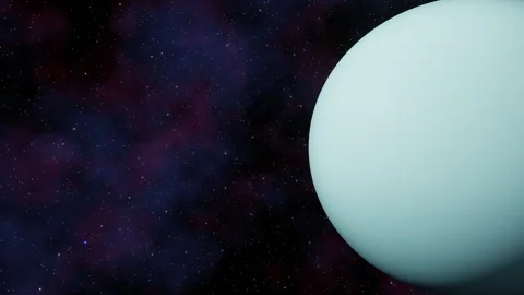 Planet Uranus view from outer space and ... | Stock Video | Pond5