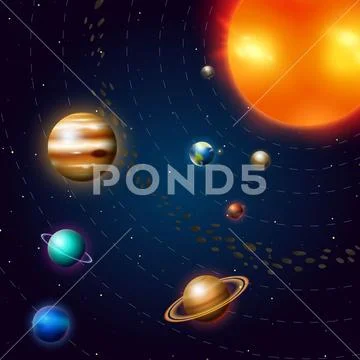 Planets of the solar system. Milky Way. Space and astronomy, the ...