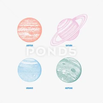 Planets in solar system. Moon and the sun, mercury and earth, mars and ...