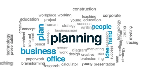 Planning animated word cloud, text desig... | Stock Video | Pond5