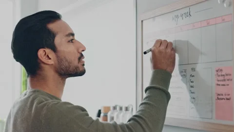 Planning, calendar and businessman white... | Stock Video | Pond5