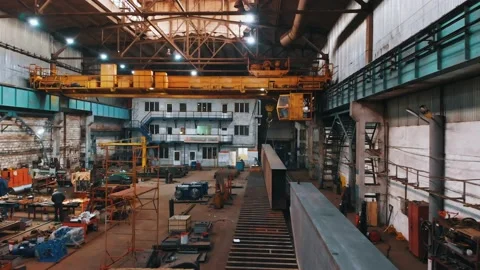 Plant for the construction of cranes - t... | Stock Video | Pond5