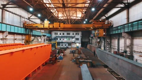 Plant for the construction of cranes - p... | Stock Video | Pond5