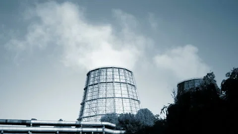 Plant Thermal Power Plant Working with p... | Stock Video | Pond5