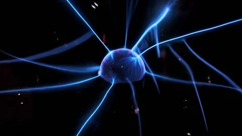 plasma ball with moving energy rays insi... | Stock Video | Pond5