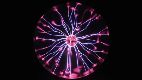 Plasma globe in slow motion. Blue and pu... | Stock Video | Pond5