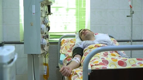 Plasmapheresis. Cleaning the patient's b... | Stock Video | Pond5