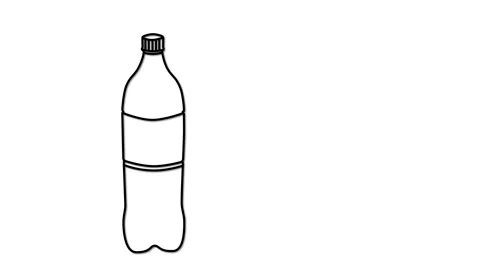 Plastic bottle self drawing animation. L... | Stock Video | Pond5