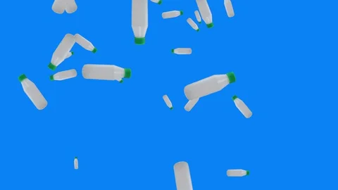 Plastic bottles animation, blue screen -... | Stock Video | Pond5