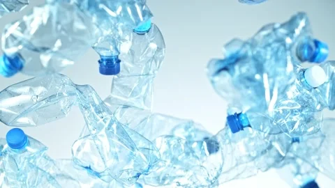 Plastic Bottles Falling on dark blue bac... | Stock Video | Pond5