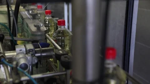 Plastic Bottles Filled with Vinegar on a... | Stock Video | Pond5