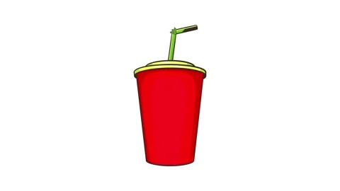 Plastic cup with straw icon animation | Stock Video | Pond5