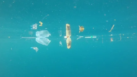 Plastic pollution in ocean | Stock Video | Pond5
