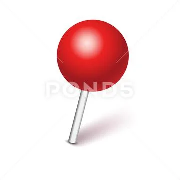 Plastic pushpin, pin with shadow isolated on transparent background ...