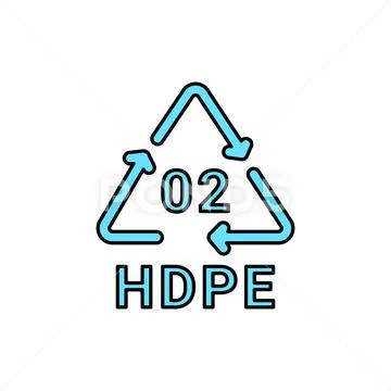 Plastic recycling code HDPE 2 line icon. Consumption code polyethylene ...