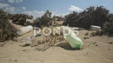 Plastic trash in the desert Plastic pollution in sandy desert Egypt ...