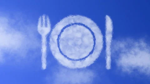 Plate and Fork and Knife Sign or Icon or... | Stock Video | Pond5