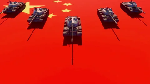 A platoon of military armored tanks adva... | Stock Video | Pond5