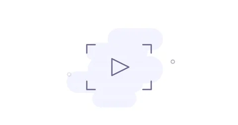 play button animated outline icon on whi... | Stock Video | Pond5