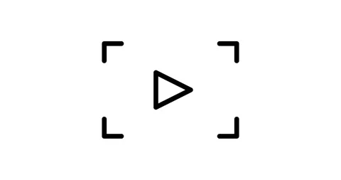 play button animated outline icon on whi... | Stock Video | Pond5