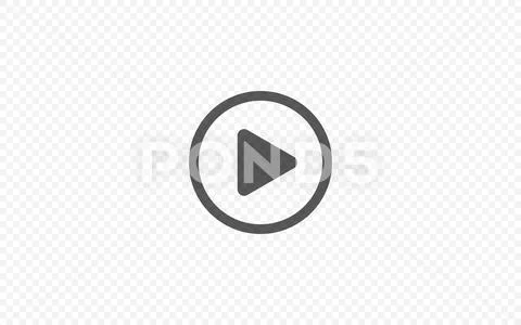 Play button icon on transparent background. Video player sign. Circle ...