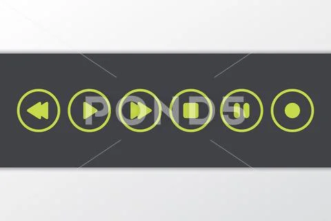 Play, Forward, Rewind, Stop, Pause, Record media player vector buttons ...