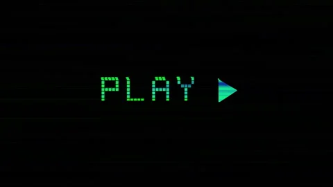 Play text and play button Glitch Animati... | Stock Video | Pond5
